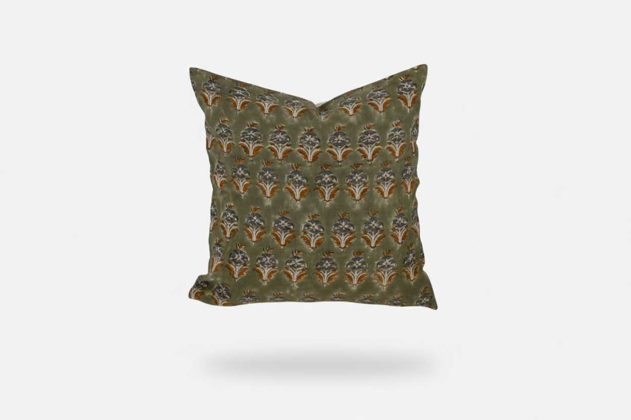 Hannah Block Print Pillow Cover | Modern Throw Pillow – Thread To Form