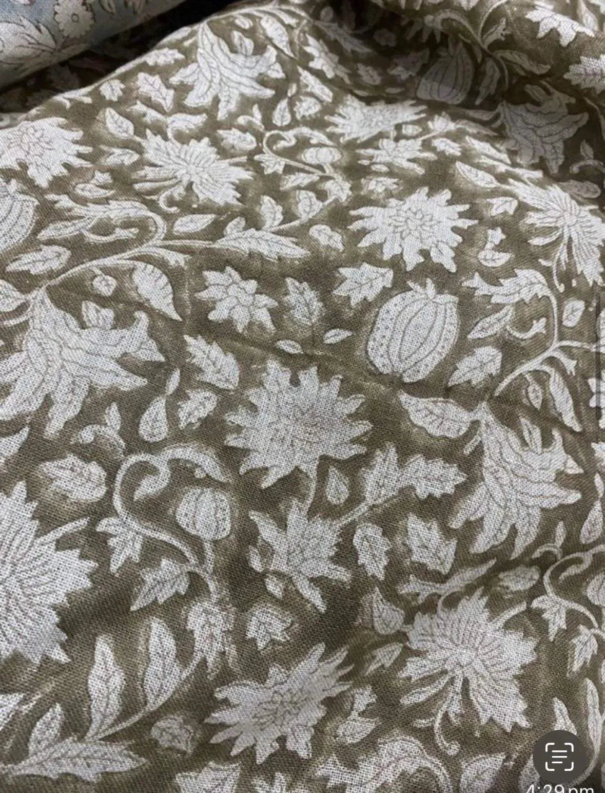 Caleb Hand Block Printed Linen Fabric – Thread To Form
